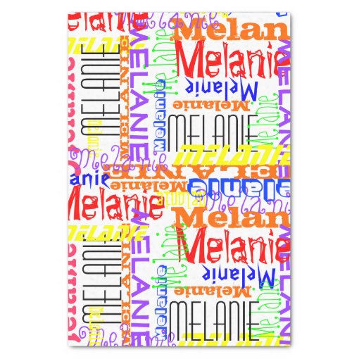 Personalized Custom Name Collage Colorful Tissue Paper | Zazzle