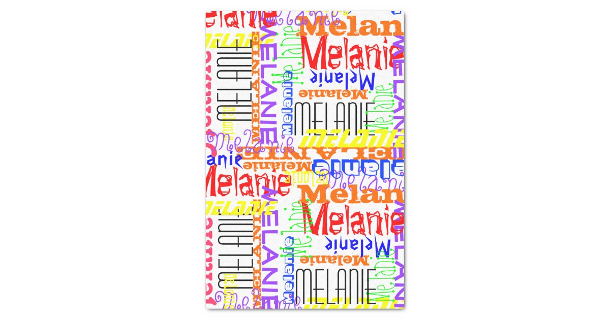 Personalized Custom Name Collage Colorful Tissue Paper | Zazzle