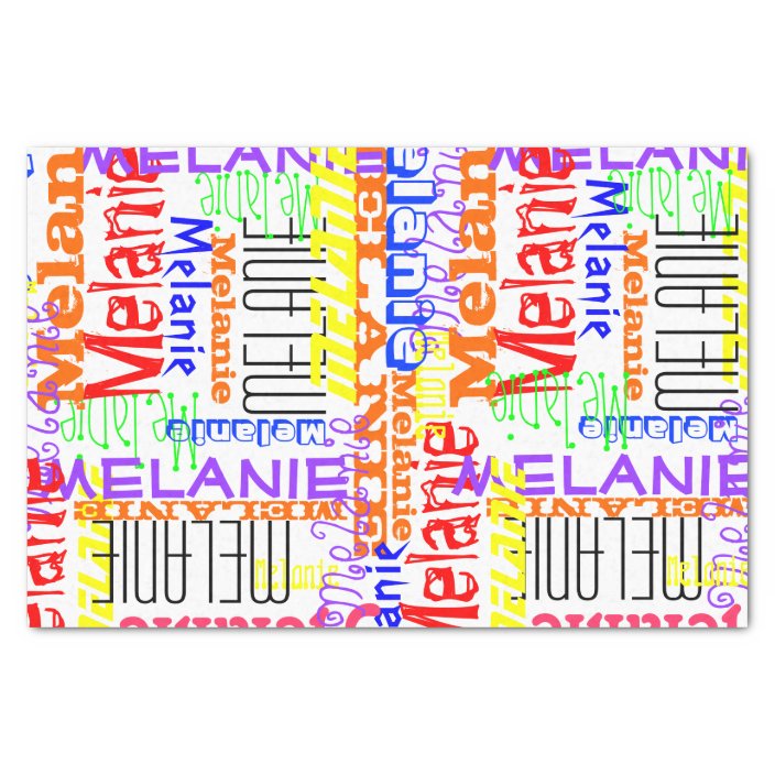 Personalized Custom Name Collage Colorful Tissue Paper | Zazzle.com