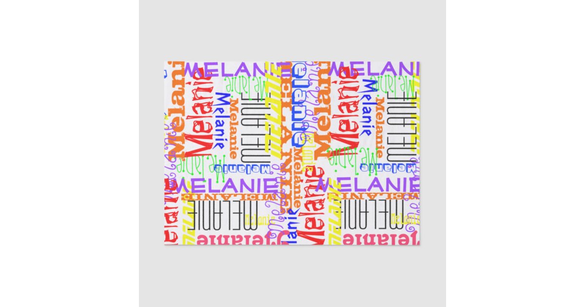 Personalized Custom Name Collage Colorful Tissue Paper | Zazzle