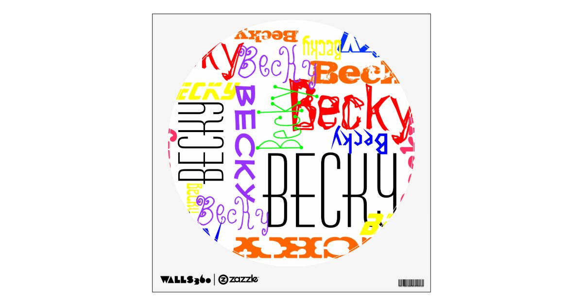 Personalized Custom Name Collage Colorful Wall Decal | Zazzle
