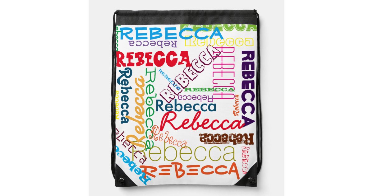 Personalized Custom Name Collage Drawstring Bag | Zazzle