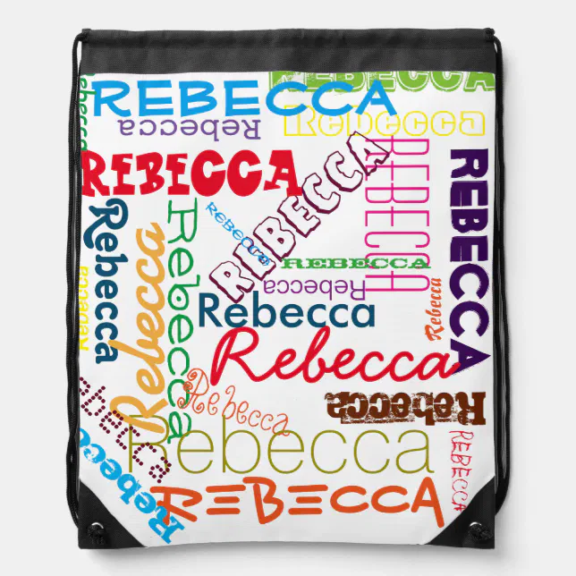 Personalized Custom Name Collage Drawstring Bag | Zazzle