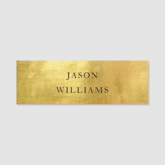 Personalized Custom Name Metallic Gold Name Tag | Zazzle