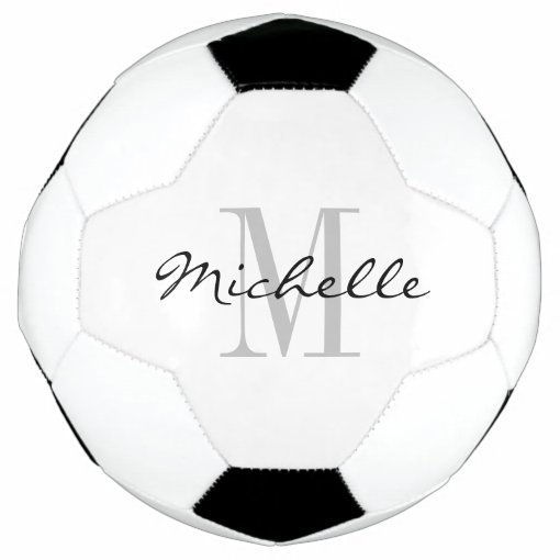 Personalized custom name monogram soccer ball gift | Zazzle