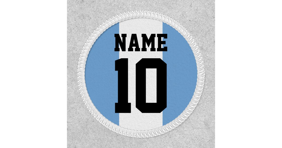 Personalized custom name & number Argentina Flag Patch | Zazzle