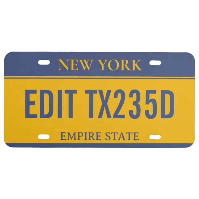Personalized custom Ny New york License plate | Zazzle
