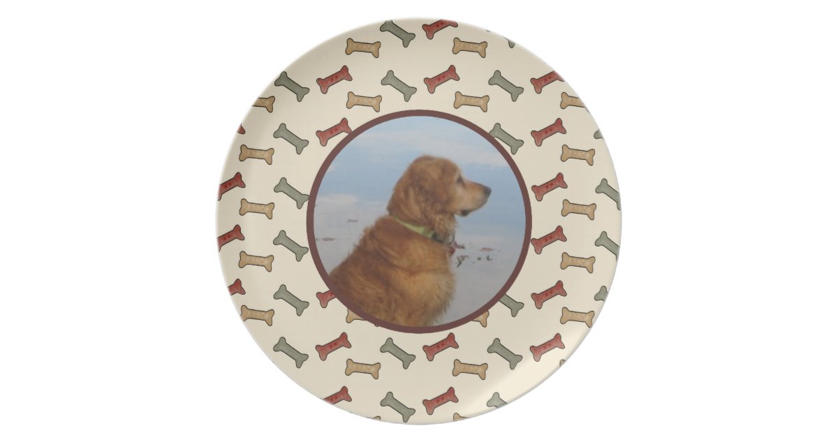 Personalized Custom Pet Photo Dog Bone Personalize Plate | Zazzle