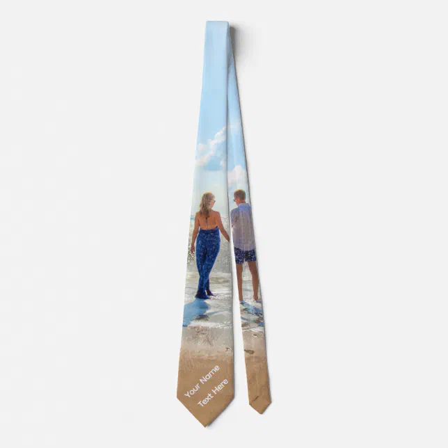 Personalized Custom Photo and Text Neck Tie | Zazzle