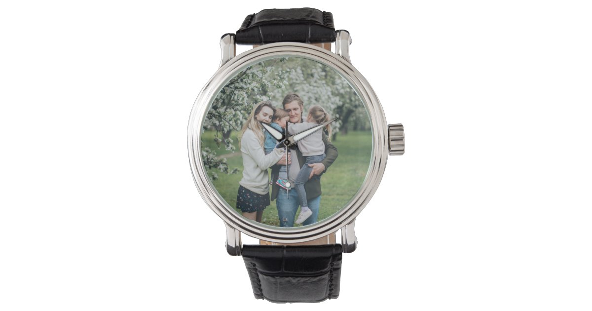 Personalized Custom Photo Best Dad Ever Watch | Zazzle