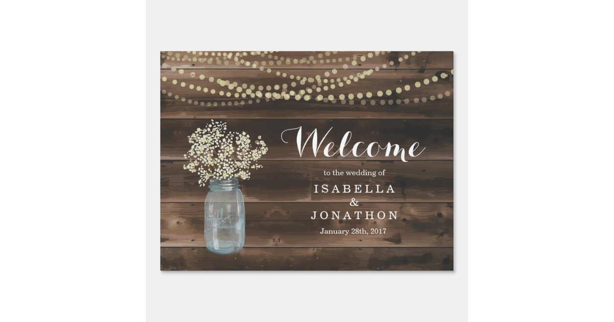 Personalized Custom Rustic Wedding Welcome Sign | Zazzle