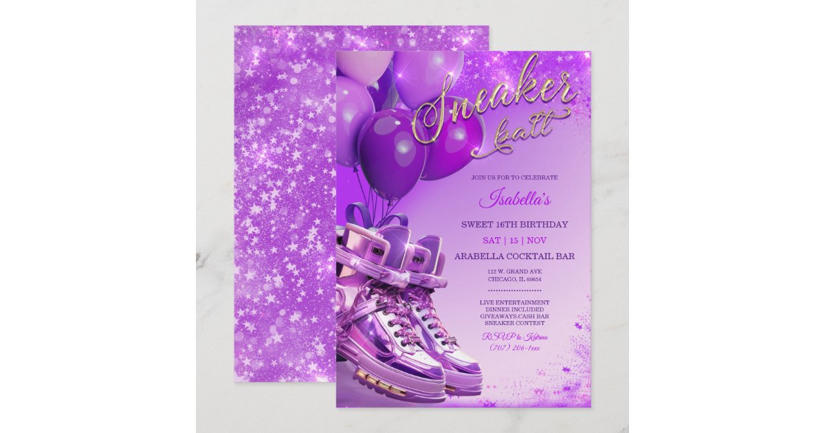 Personalized Custom Sneaker-themed Invitation | Zazzle