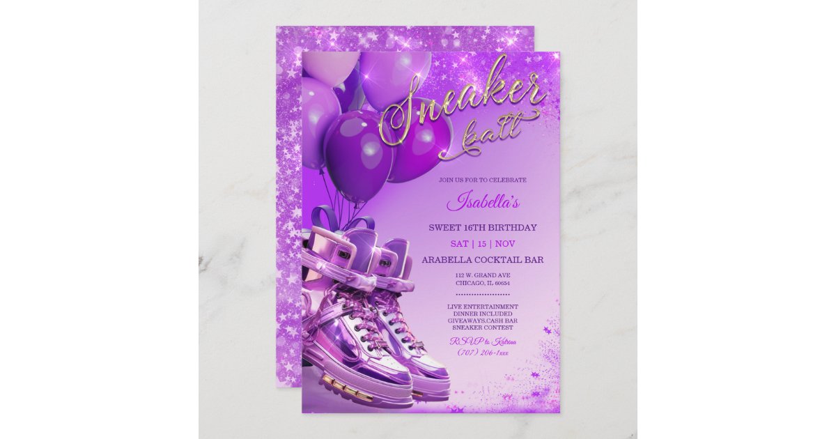 Personalized Custom Sneaker-themed Invitation | Zazzle