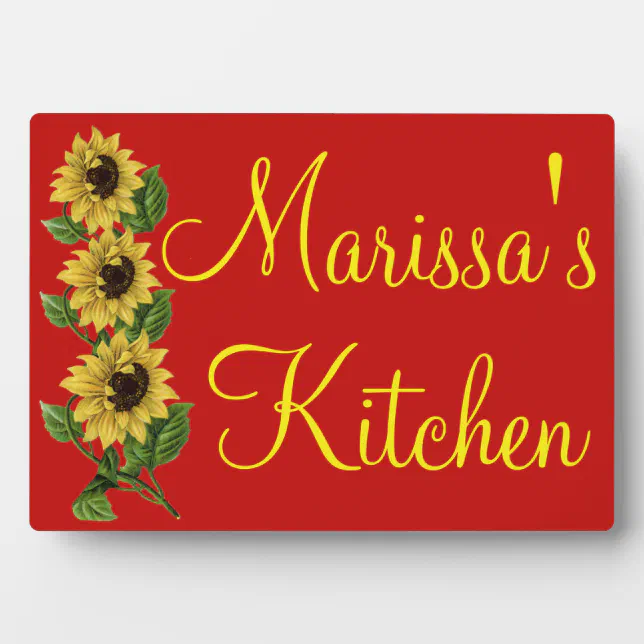 Personalized Custom Sunflower Kitchen Plaque | Zazzle