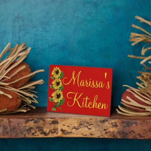 Personalized Custom Sunflower Kitchen Plaque | Zazzle