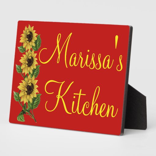 Personalized Custom Sunflower Kitchen Plaque | Zazzle