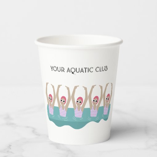 Personalized Custom Swimmers Aquatic Club Paper Cups | Zazzle