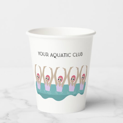 Personalized Custom Swimmers Aquatic Club Paper Cups | Zazzle