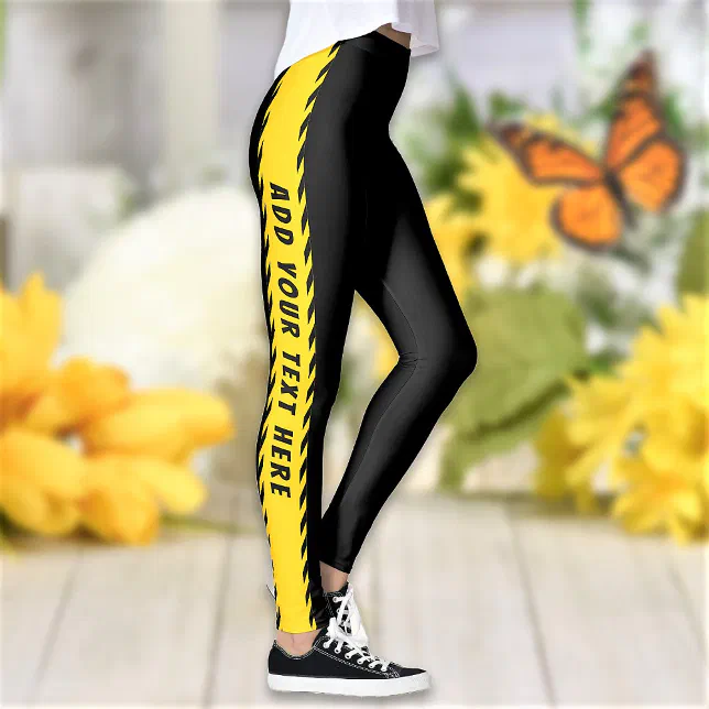 Personalized Custom Text and Color Gym Leggings | Zazzle