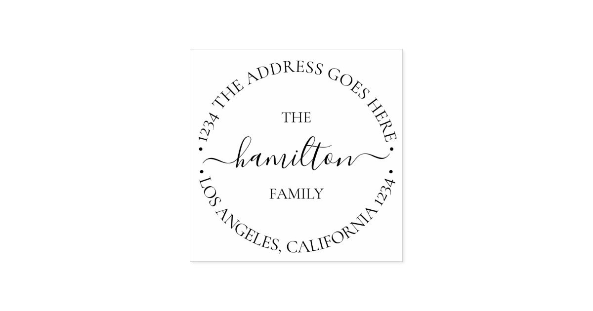 Personalized Custom Text Within Circle Rubber Stamp | Zazzle