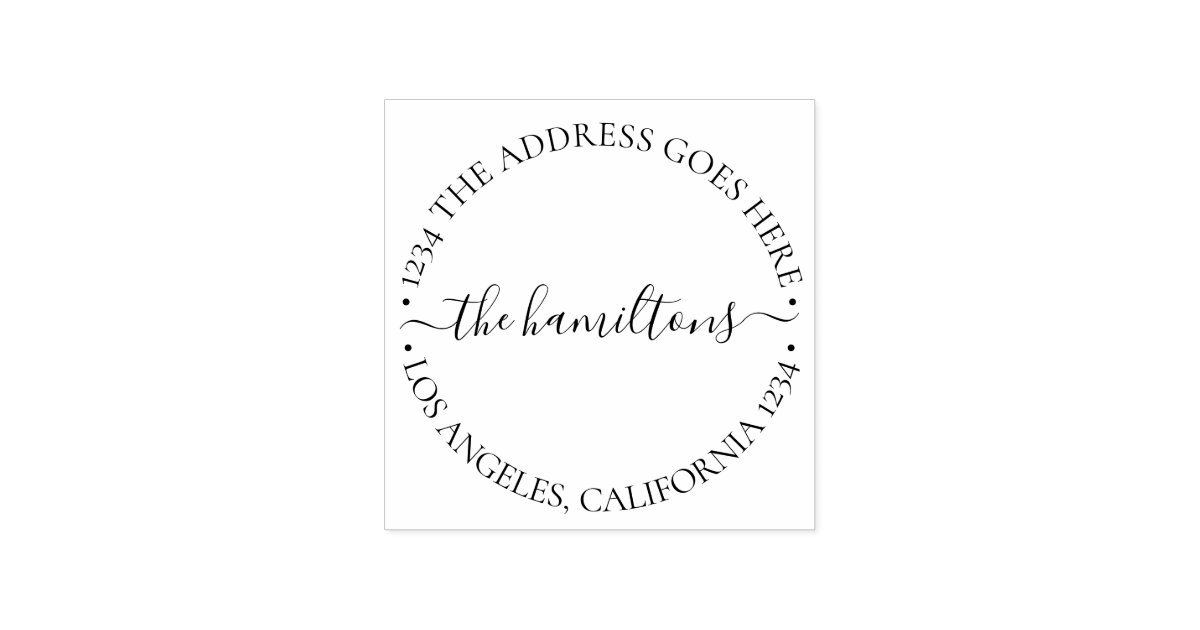 Personalized Custom Text Within Circle Unique Rubber Stamp | Zazzle