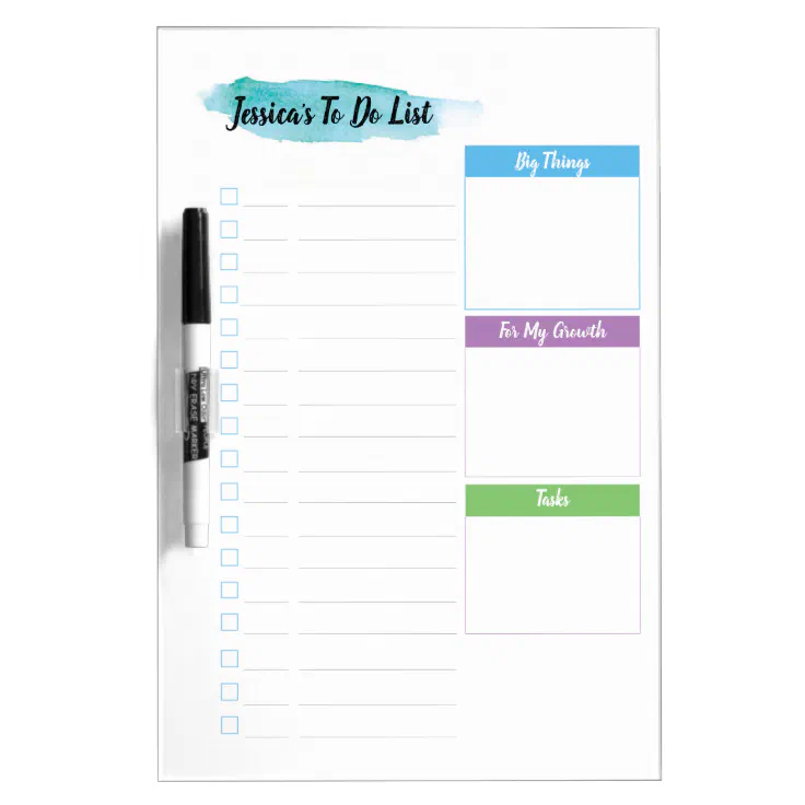 Personalized, Custom To do List, Productivity Dry Erase Board | Zazzle