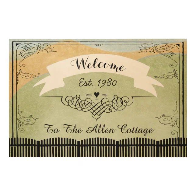 Personalized Custom Welcome To Our Cottage Wood Wall Decor | Zazzle