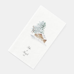 Personalized Custom Woodland Christmas Paper Guest Towels | Zazzle