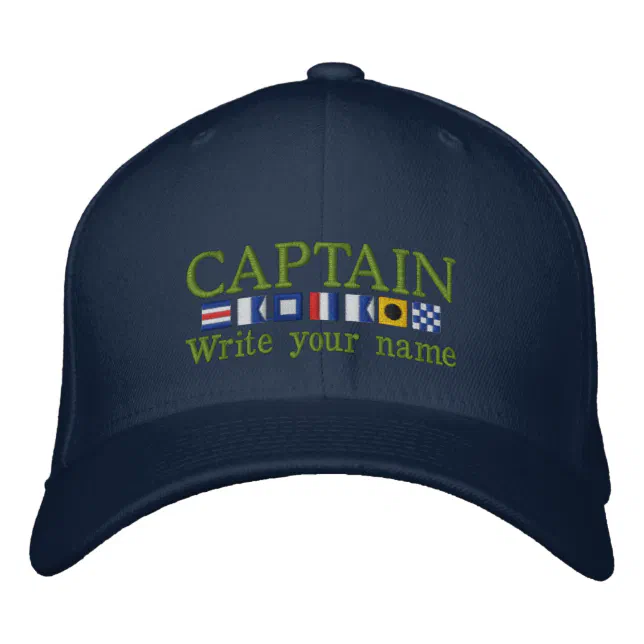 Personalized Custom Your Captain Nautical Flags Embroidered Baseball ...