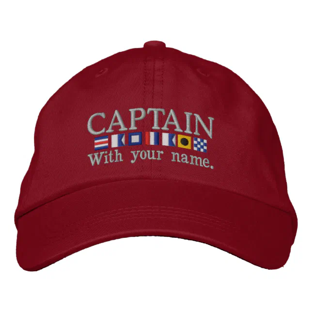 Personalized Custom Your Captain Nautical Flags Embroidered Baseball ...