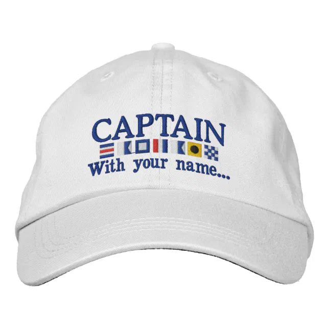 Personalized Custom Your Captain Nautical Flags Embroidered Baseball ...