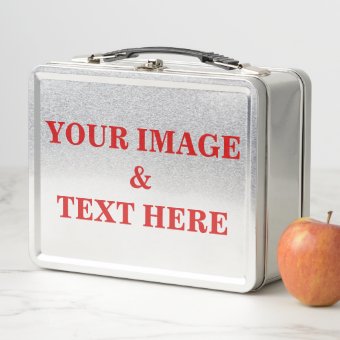 Personalized Custom Your Own Photo Metal Lunch Box | Zazzle