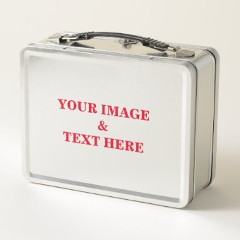 Personalized Custom Your Own Photo & Text Metal Lunch Box | Zazzle