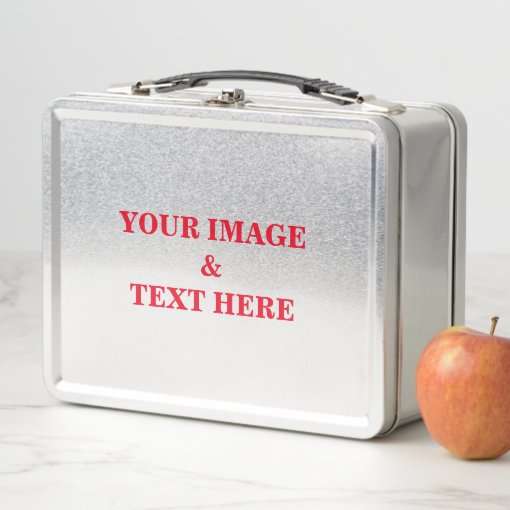 Personalized Custom Your Own Photo & Text Metal Lunch Box | Zazzle