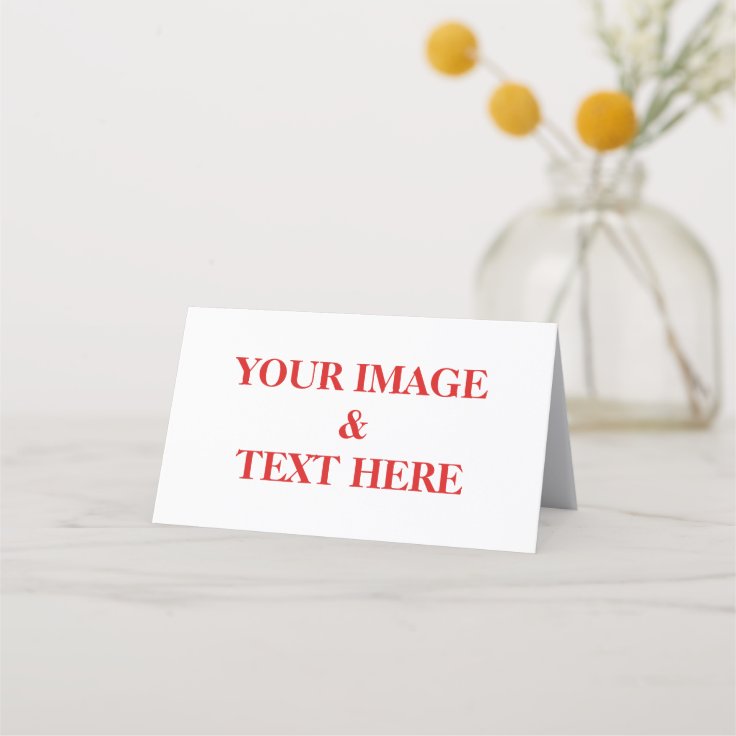 Personalized Custom Your Own Photo & Text Place Card | Zazzle