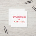 Personalized Custom Your Own Text Square Business Card | Zazzle