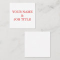 Personalized Custom Your Own Text Square Business Card | Zazzle