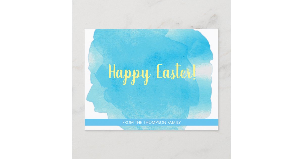 Personalized Customizable Easter watercolor splash Holiday Postcard ...