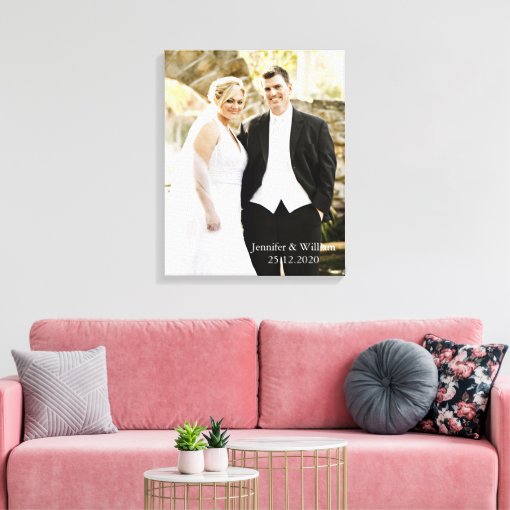 Personalized Customized Wedding Photo Canvas Print | Zazzle