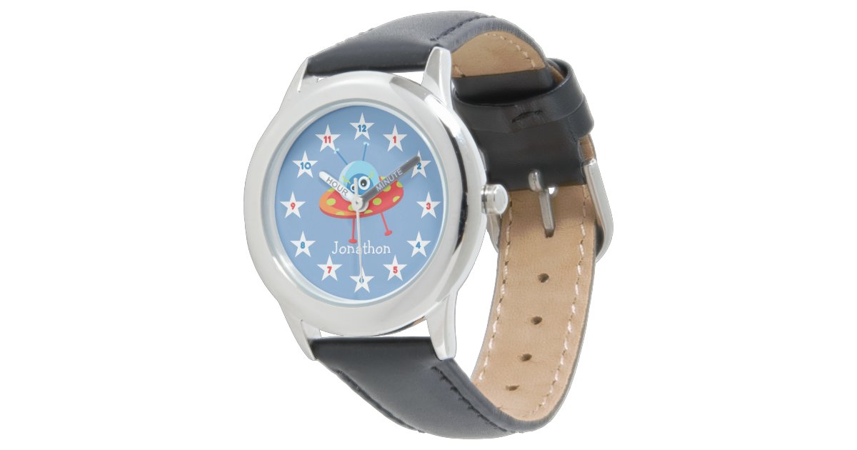 Personalized Cute Alien Spaceship Watch | Zazzle
