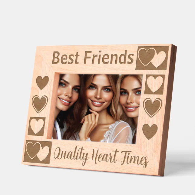 Personalized Cute and Elegant Heart Artworks Engraved Frames | Zazzle