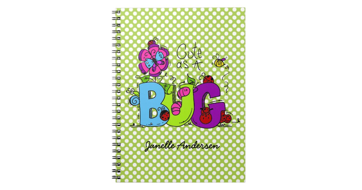 Personalized Cute as a Bug Journal | Zazzle