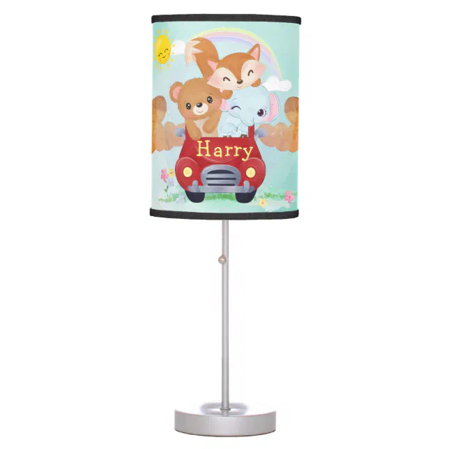 Personalized Cute Baby Animals Nursery Kids Table Lamp | Zazzle