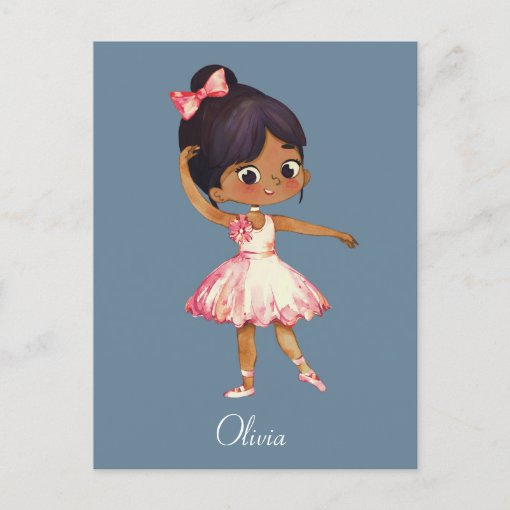 Personalized Cute Ballet Dancer Postcard | Zazzle