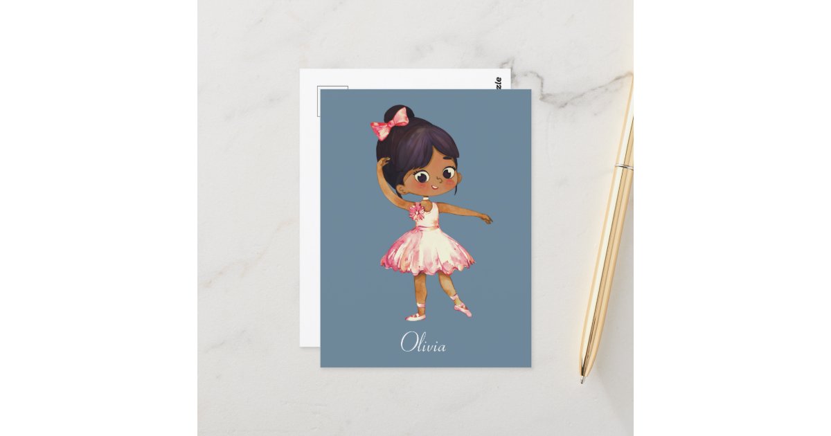 Personalized Cute Ballet Dancer Postcard | Zazzle