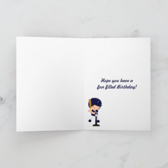 Personalized Cute Baseball cartoon player Card | Zazzle