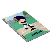 Personalized Cute Baseball cartoon player Notebook | Zazzle