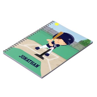 Personalized Cute Baseball cartoon player Notebook | Zazzle