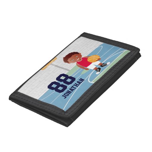 Personalized Cute basketball Tri-fold Wallet | Zazzle
