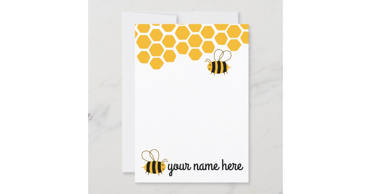 Personalized Cute Bees Notecards | Zazzle